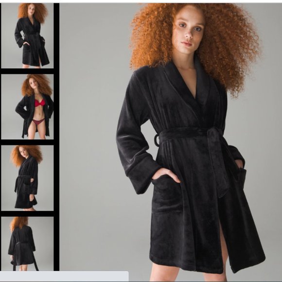 Soma | Intimates & Sleepwear | Soma Black Robe Embraceable Plush Nwt ...